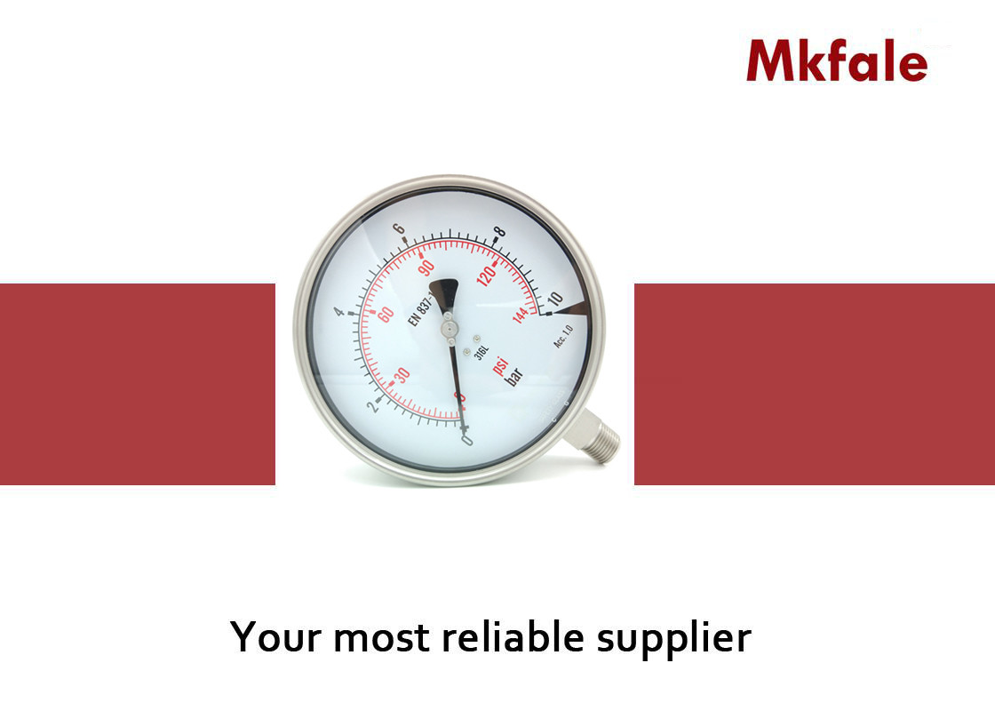 6 Inch Manometer Liquid Filled Stainless Steel Pressure Gauge With SMSS ...